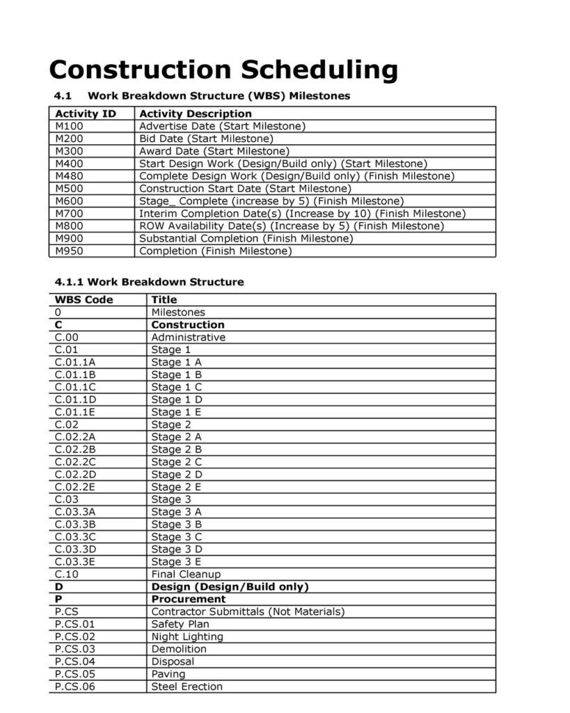 40 Free Construction Schedule Template Word PDF & Excel - Calypso Tree