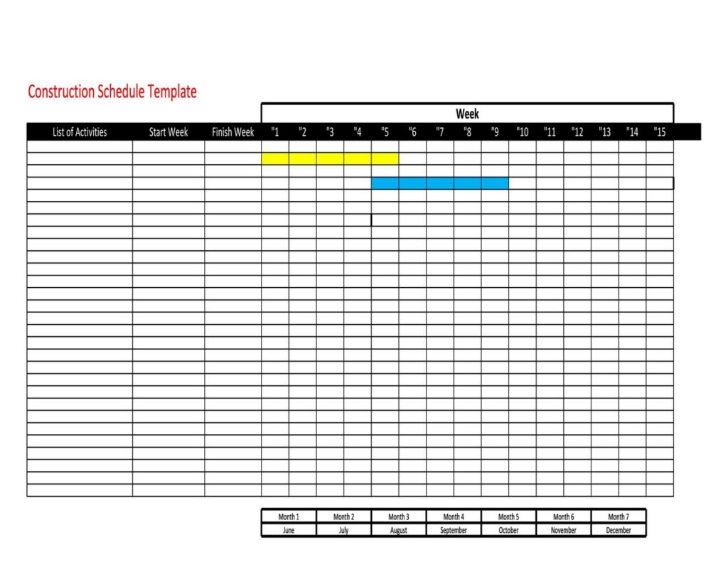 40 Free Construction Schedule Template Word PDF & Excel - Calypso Tree