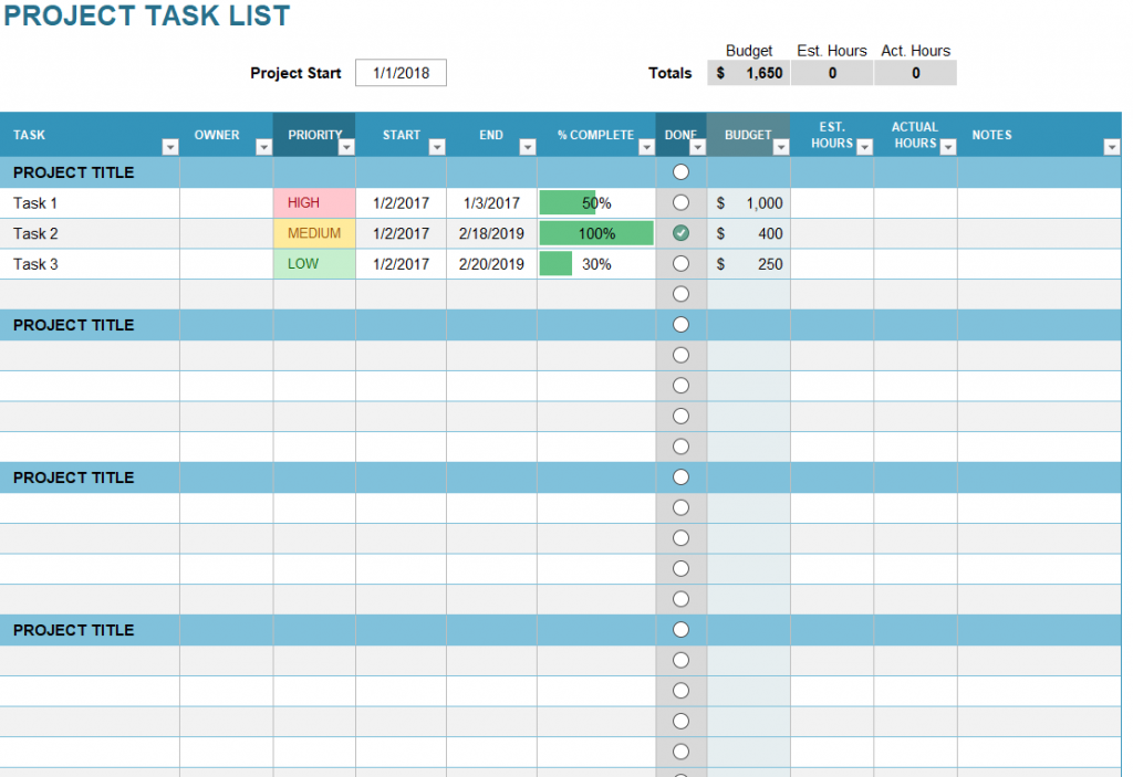 25 Multiple Project Tracking Template Excel - Calypso Tree