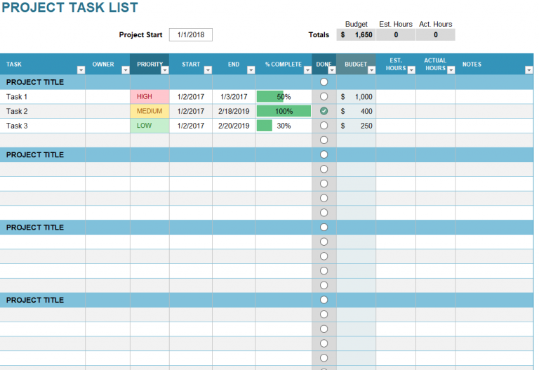 25 Multiple Project Tracking Template Excel - Calypso Tree