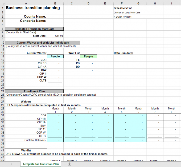 15 Plus Amazing Transition Plan Templates - Calypso Tree