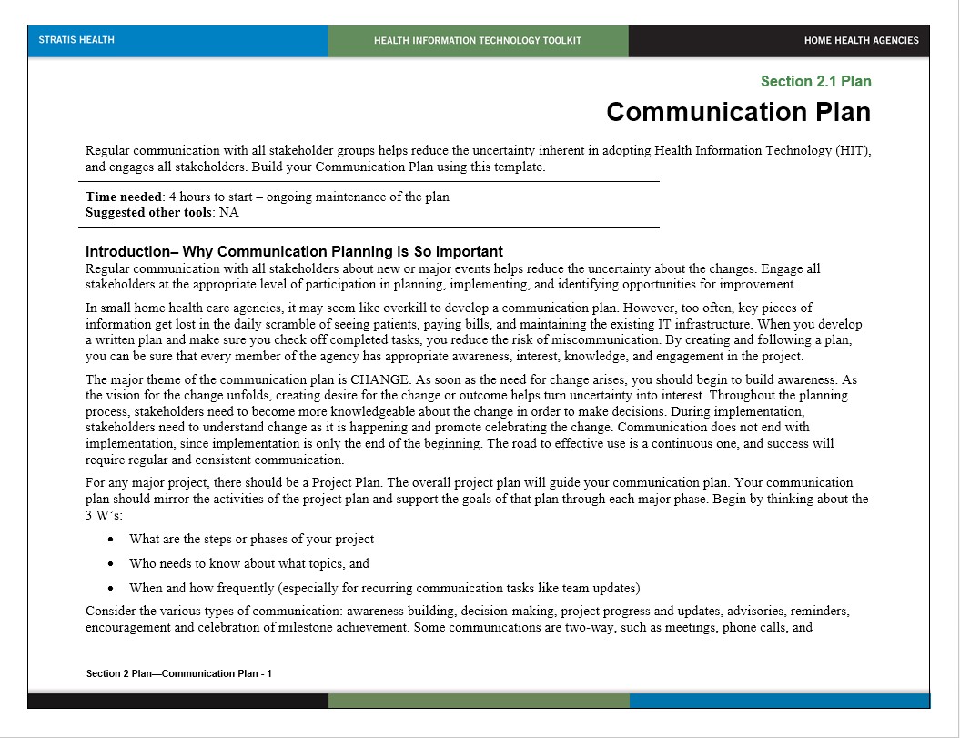Communication Plans Template For A Successful Communication - Calypso Tree
