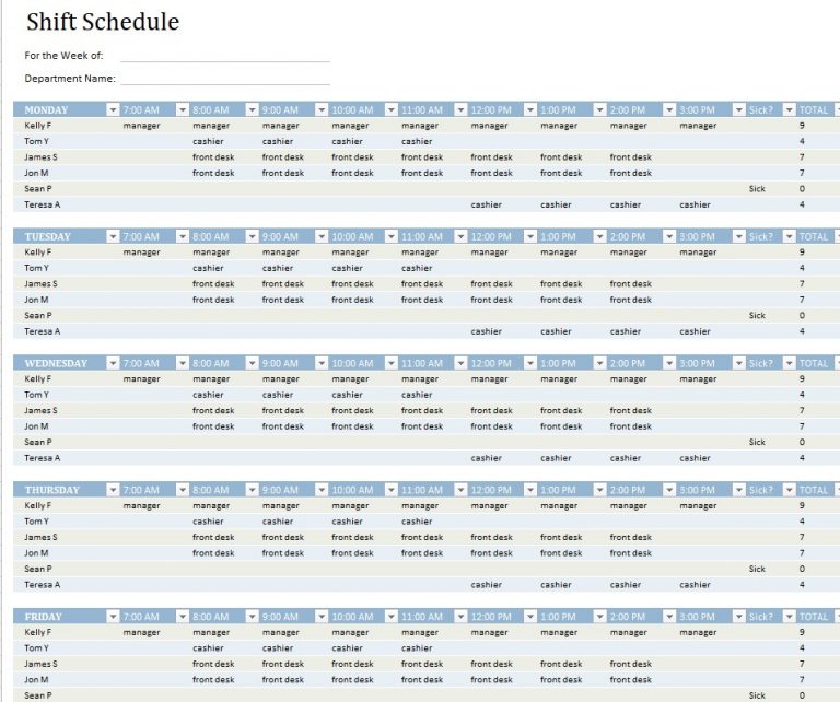 12 Amazing DuPont Schedule Templates And Examples - Calypso Tree