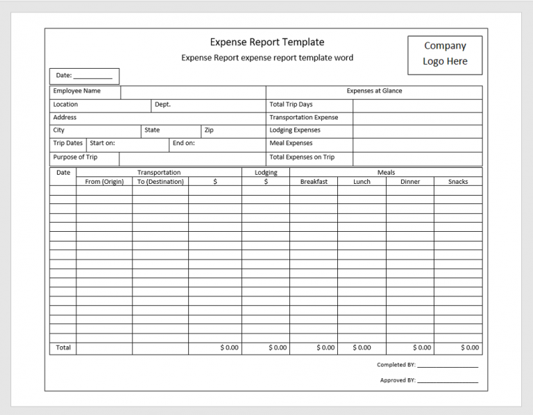 22 Expense Report Template Free Download - Calypso Tree