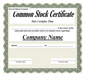 12 Plus Amazing Stock Certificate Templates – Calypso Tree