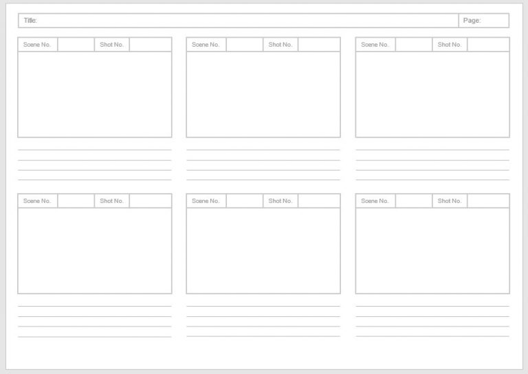 Storyboard Templates (25 Free Example) - Calypso Tree
