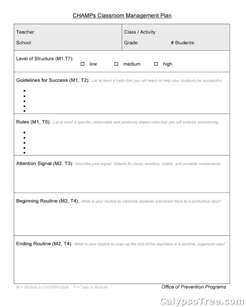 40+ Best Classroom Management Plan Template For Teaching And Learning ...