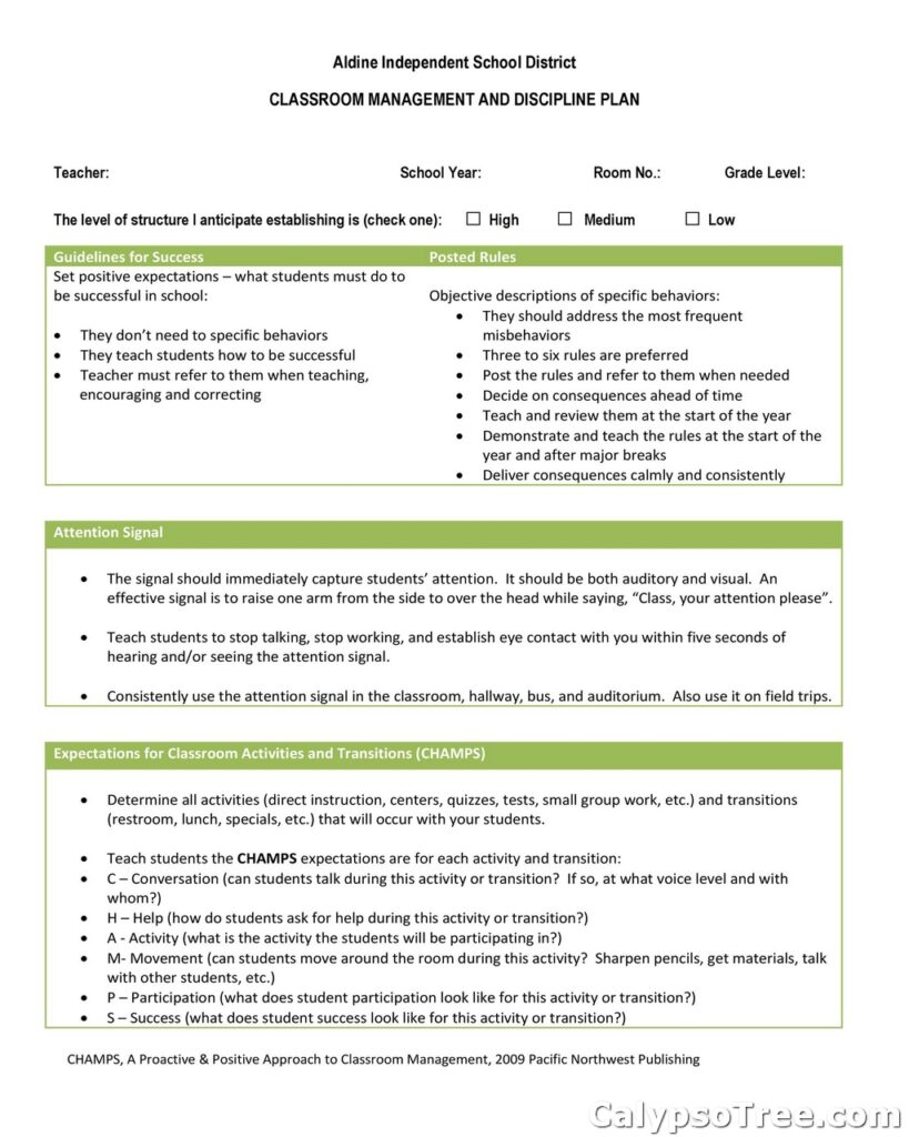 40+ Best Classroom Management Plan Template For Teaching And Learning ...