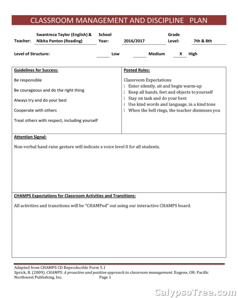 40+ Best Classroom Management Plan Template For Teaching And Learning ...