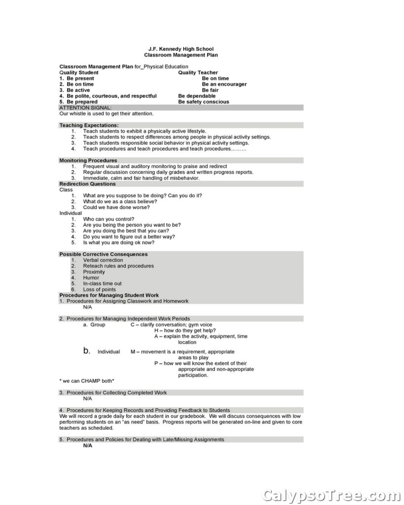 40+ Best Classroom Management Plan Template For Teaching And Learning ...