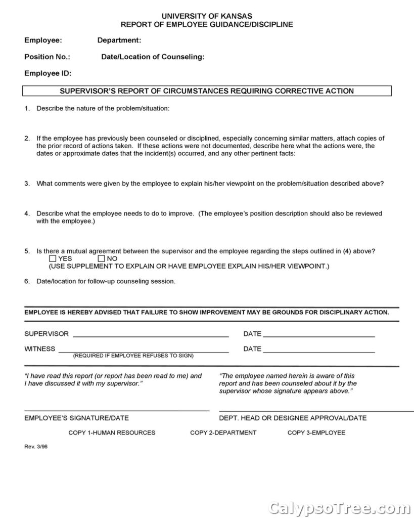 50 Simple Employee Write Up Form: Why You Use It And How To Write It ...