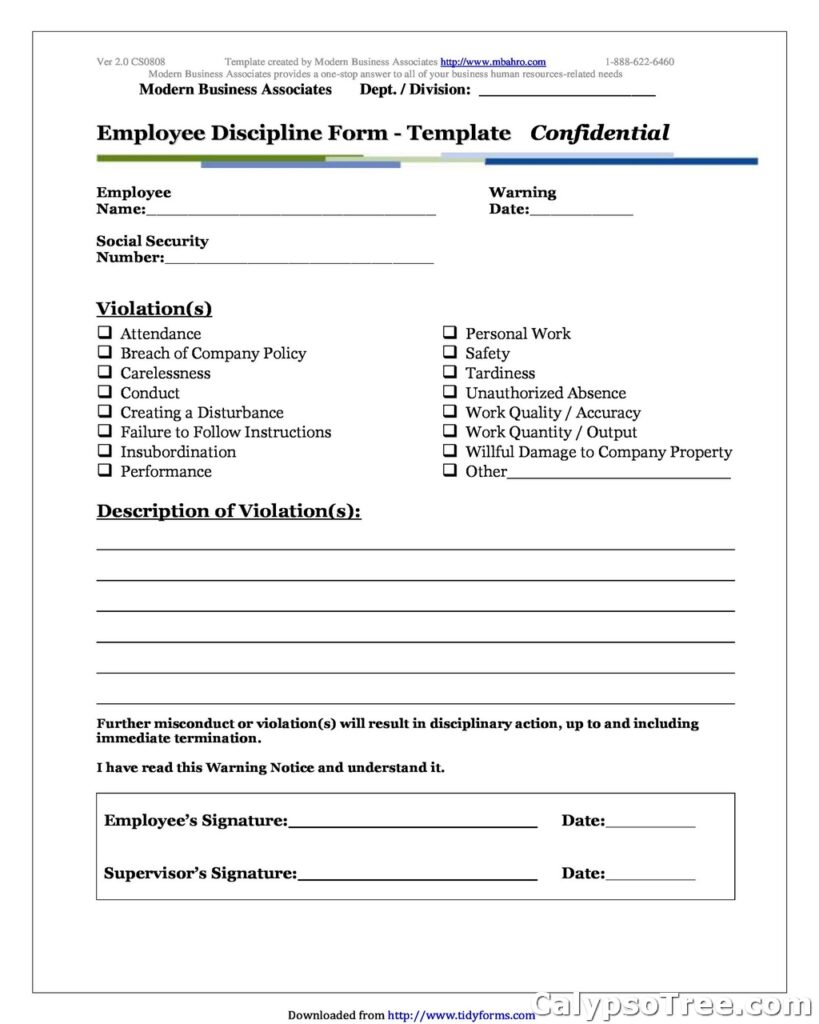 50 Simple Employee Write Up Form: Why You Use It and How to Write It ...