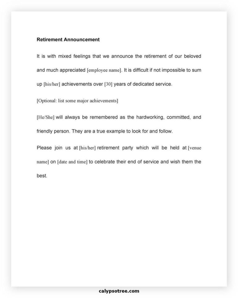 40 Amazing Retirement Announcement Emails & Letters (Free Template ...