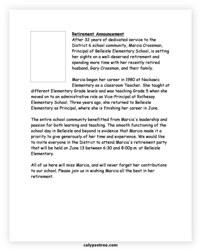 40 Amazing Retirement Announcement Emails & Letters (Free Template ...