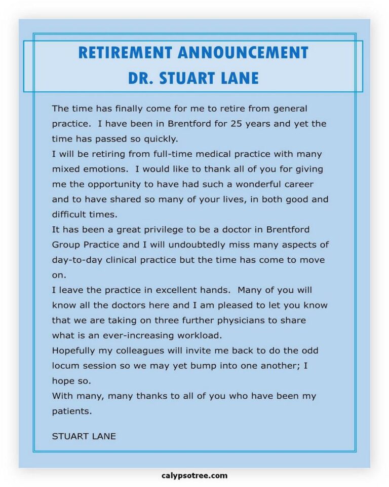 40 Amazing Retirement Announcement Emails & Letters (Free Template ...