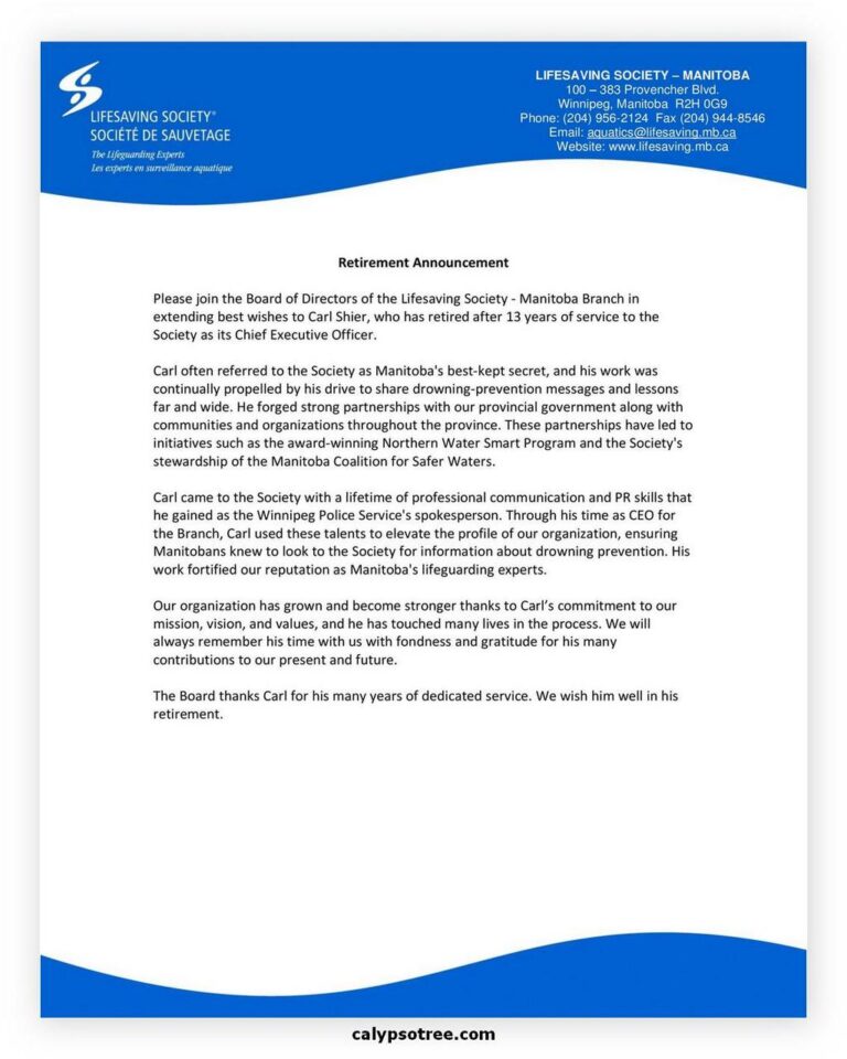 40 Amazing Retirement Announcement Emails & Letters (Free Template ...