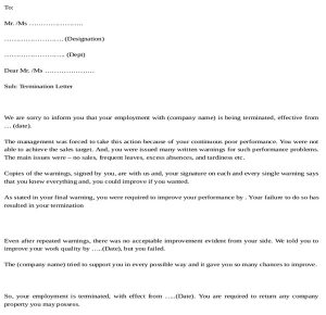10 Free Termination Letter Template (Word, PDF, Printable) - Calypso Tree