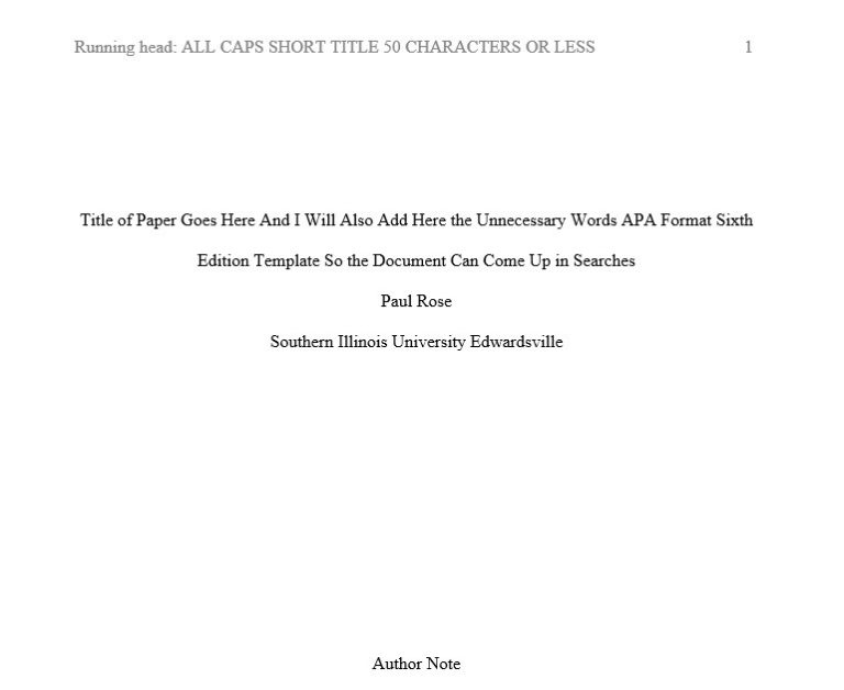 8 Free Apa Format Template - Calypso Tree