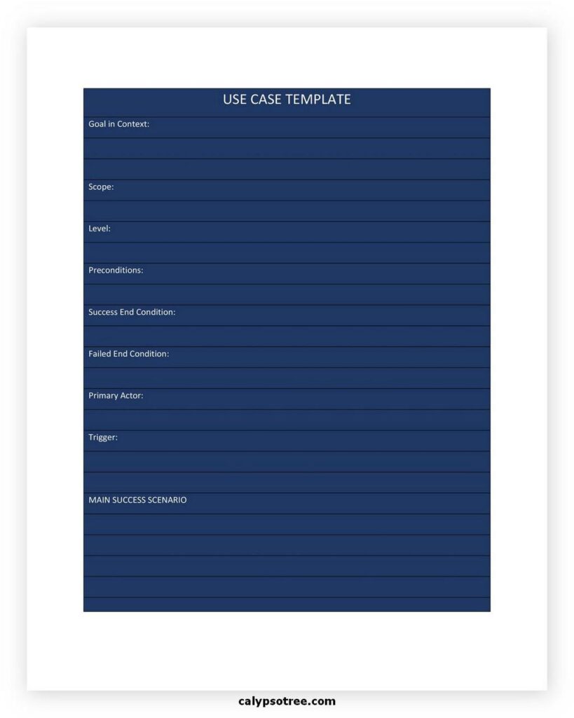 30 Free Use Case Templates: Realizing Your Actions - Calypso Tree