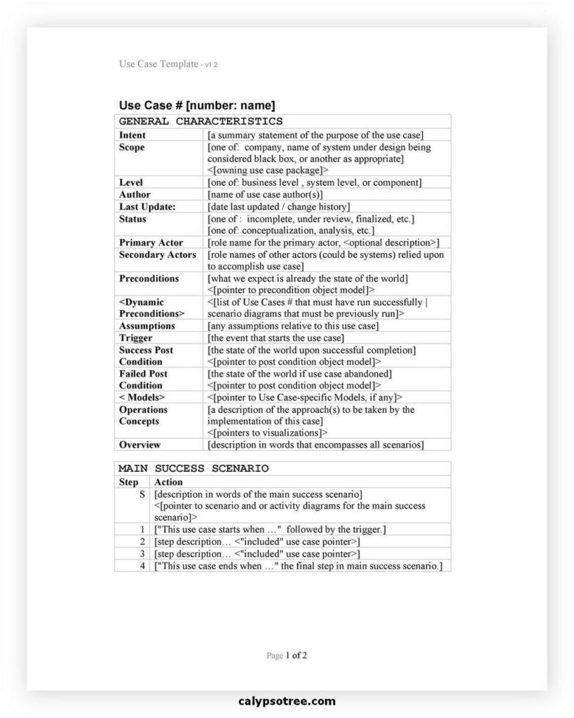 30 Free Use Case Templates: Realizing Your Actions - Calypso Tree