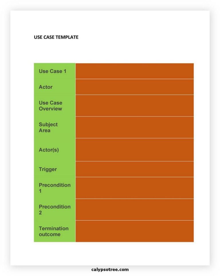 30 Free Use Case Templates: Realizing Your Actions - Calypso Tree
