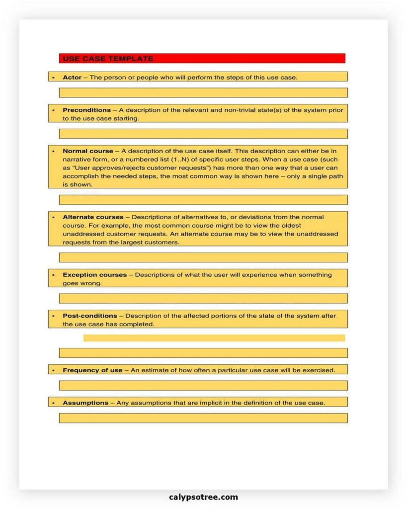 30 Free Use Case Templates: Realizing Your Actions – Calypso Tree