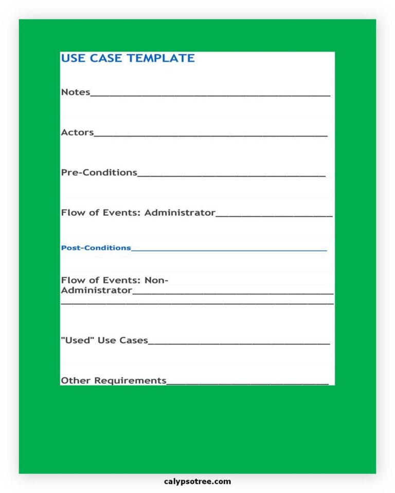 30 Free Use Case Templates: Realizing Your Actions - Calypso Tree