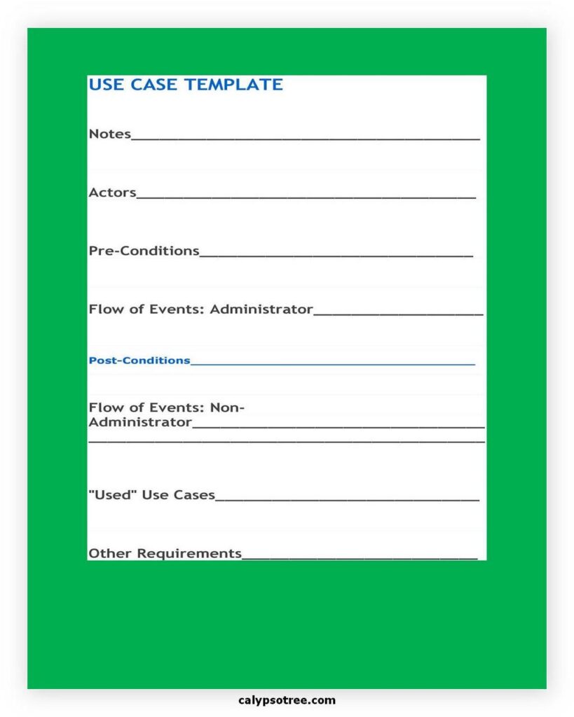30 Free Use Case Templates: Realizing Your Actions - Calypso Tree
