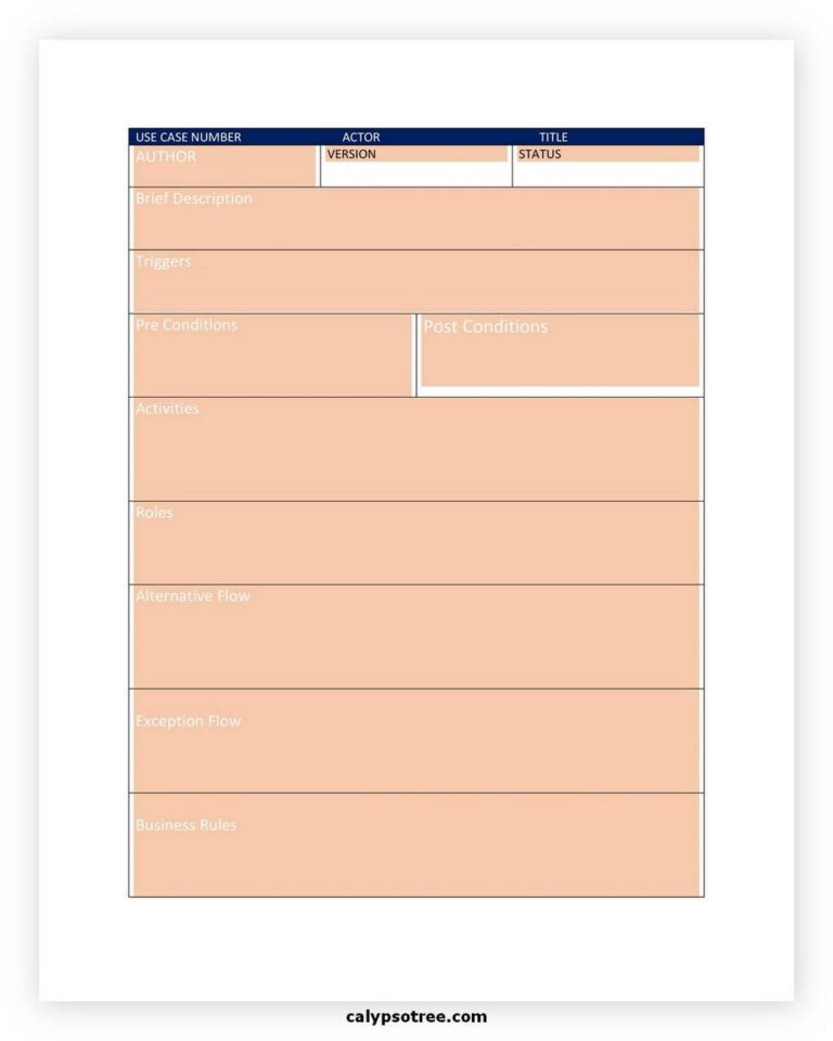 30 Free Use Case Templates: Realizing Your Actions - Calypso Tree
