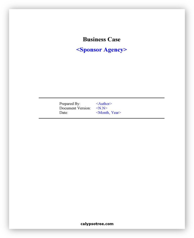 12 Best Business Case Template And How To Write - Calypso Tree