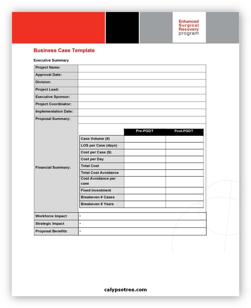 12 Best Business Case Template And How To Write - Calypso Tree