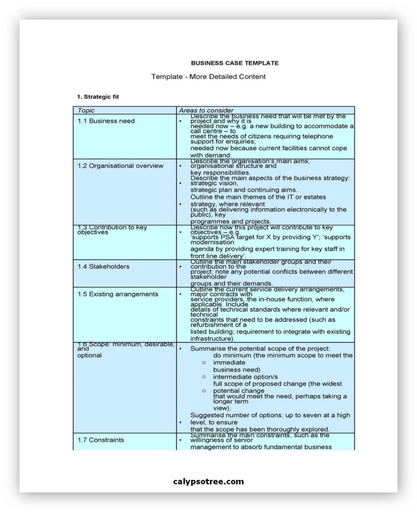 12 Best Business Case Template And How To Write - Calypso Tree