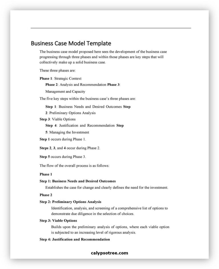 12 Best Business Case Template And How To Write - Calypso Tree