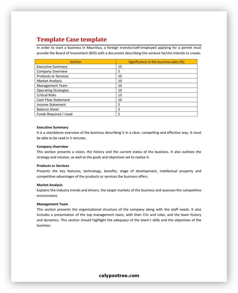 12 Best Business Case Template And How To Write - Calypso Tree