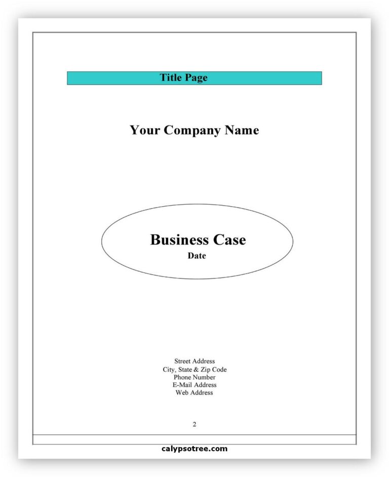 12 Best Business Case Template And How To Write - Calypso Tree