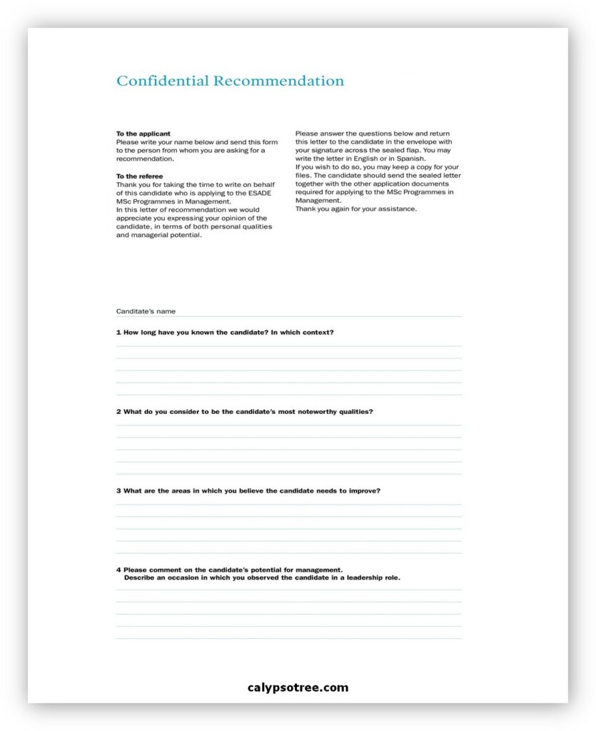 60 Best Letter Of Recommendation Example & Template - Calypso Tree